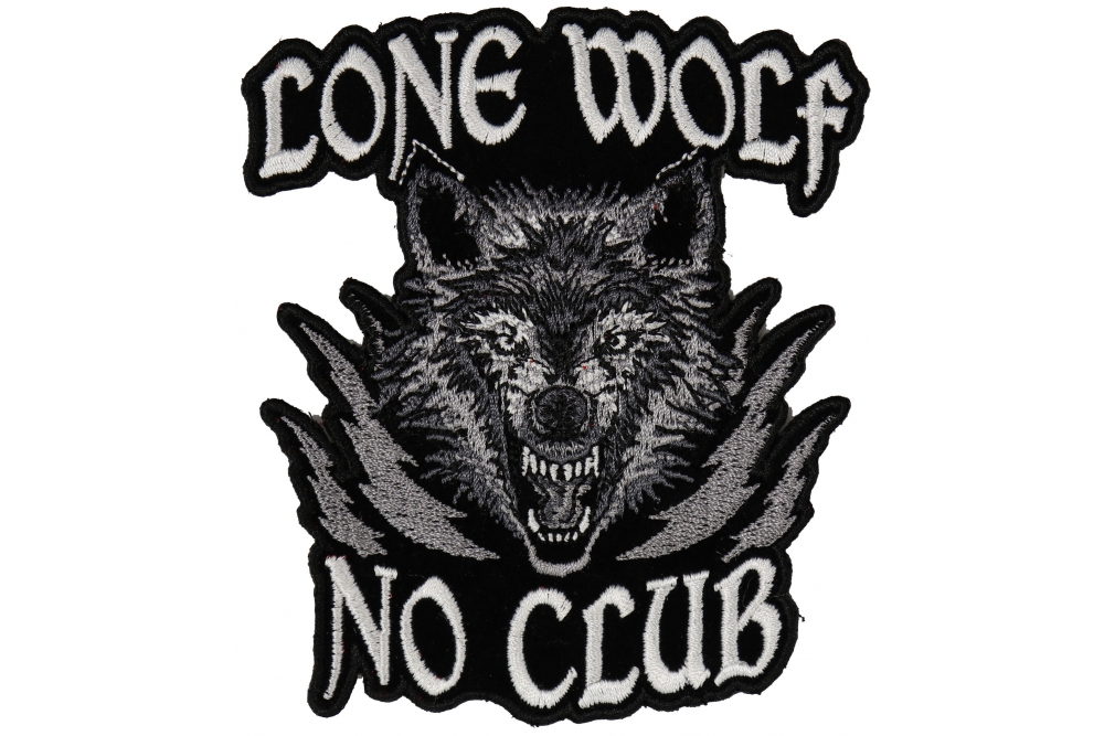 Lone Wolf No Club Patch for Biker Vests by Ivamis Patches