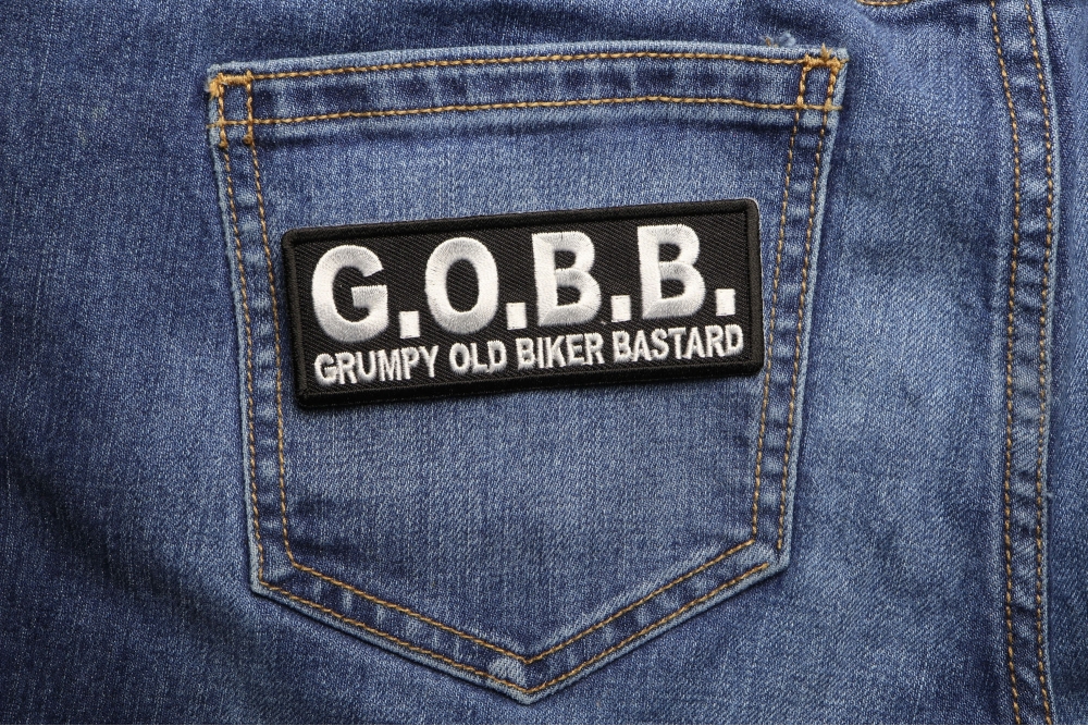 GOBB Grumpy Old Biker Bastard Patch - Biker Saying Patches by Ivamis Patches
