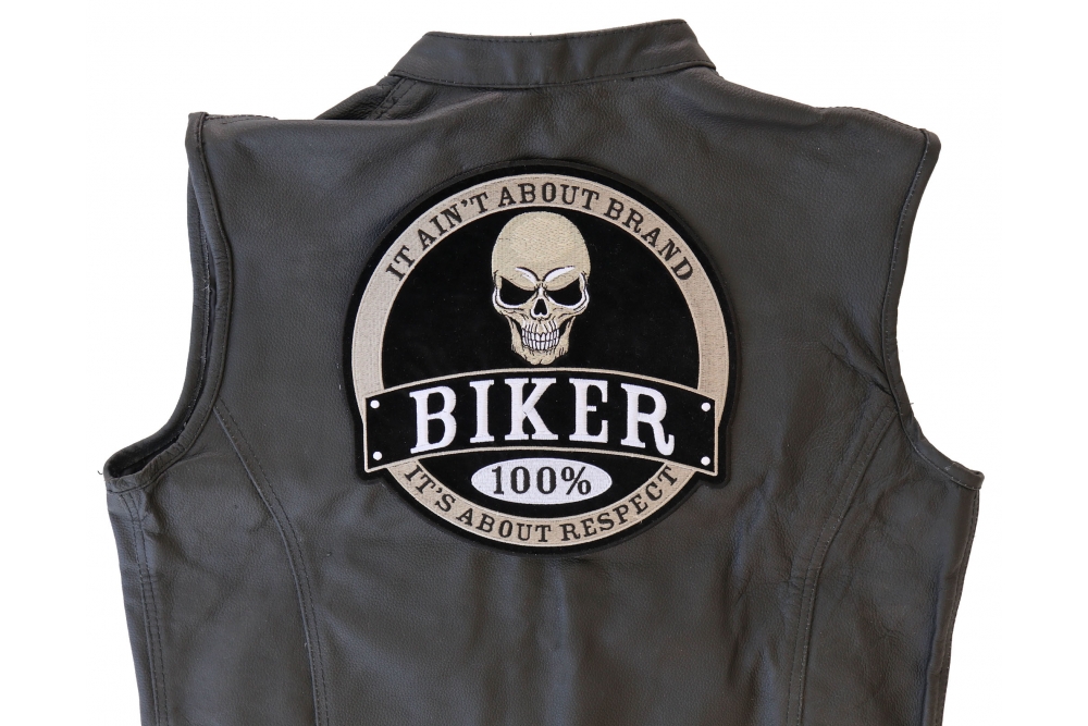 100 Percent Biker Large Back Patch for Leather Vests by Ivamis Patches