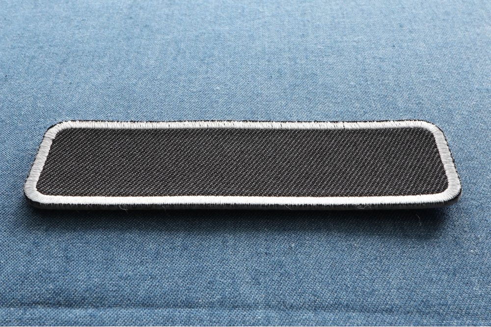 Blank Name Tag Patch White Border | Embroidered Patches by Ivamis Patches