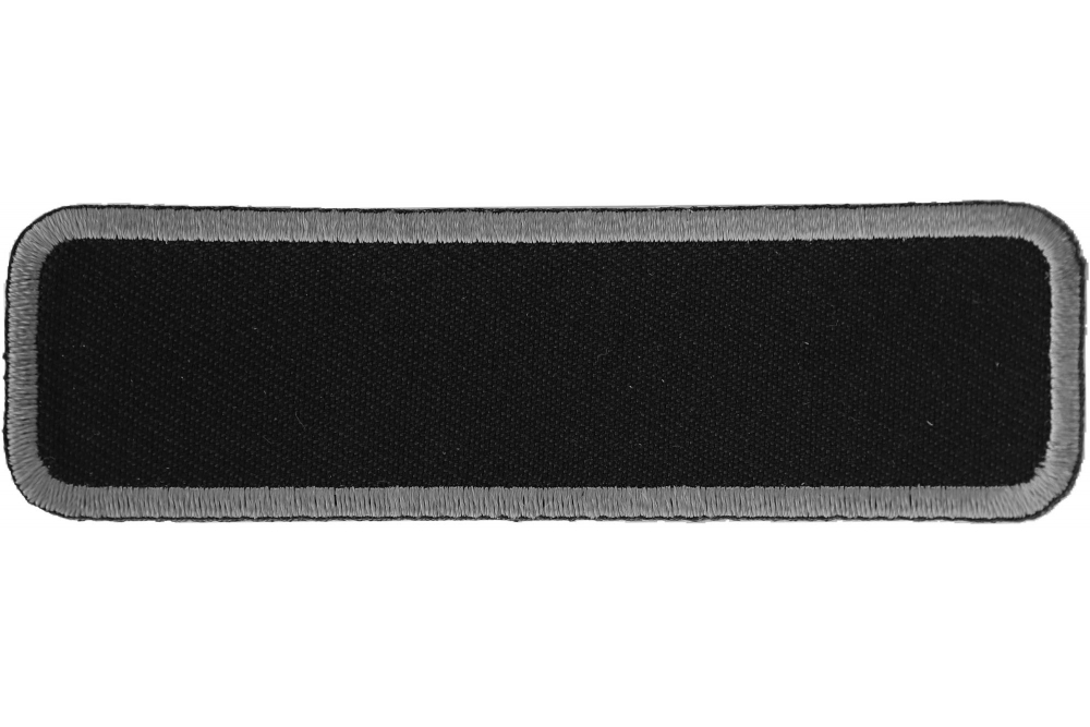 Blank Name Tag Patch Gray Border | Embroidered Patches by Ivamis Patches