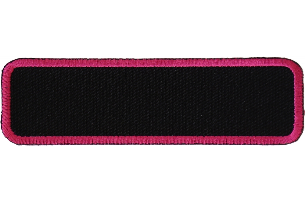 Blank Name Tag Patch Pink Border | Embroidered Patches by Ivamis Patches