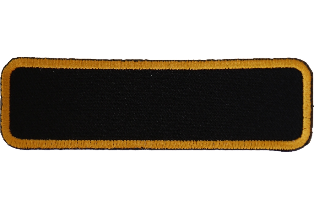 Blank Name Tag Patch Yellow Border | Embroidered Patches by Ivamis Patches