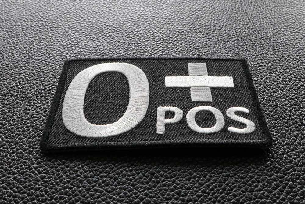 O Positive Blood Type Patch, Iron on Patch, Embroidered by Ivamis Patches