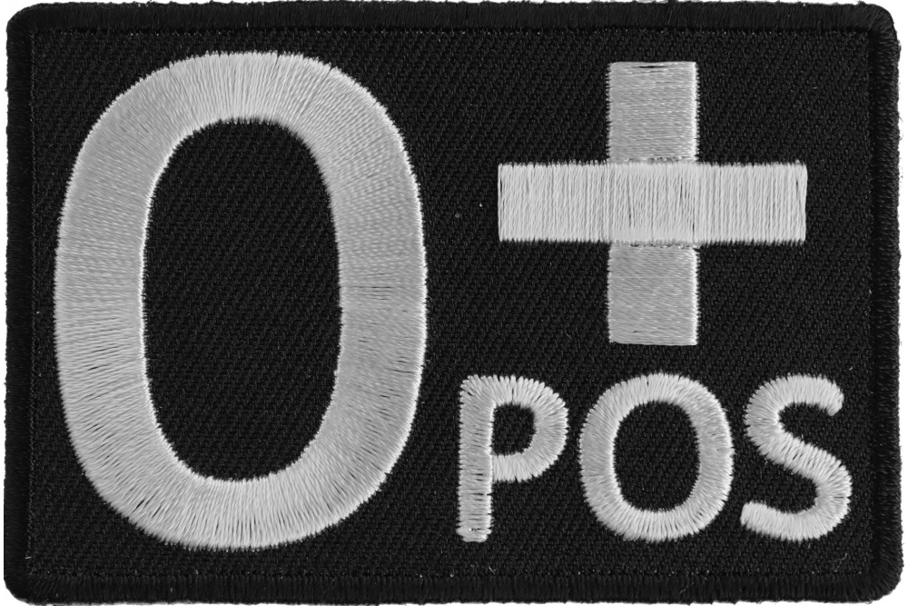 O Positive Blood Type Patch, Iron on Patch, Embroidered by Ivamis Patches