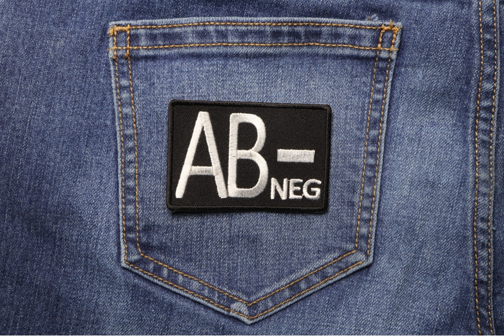 AB NEGATIVE Blood Type Patch, Iron on Patch, Embroidered by Ivamis Patches
