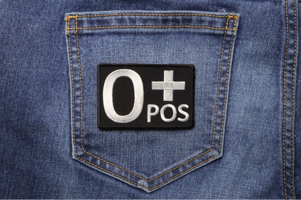 O Positive Blood Type Patch, Iron on Patch, Embroidered by Ivamis Patches