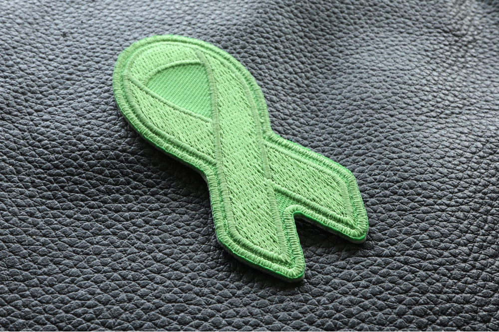 Green Ribbon Embroidered Patch by Ivamis Patches