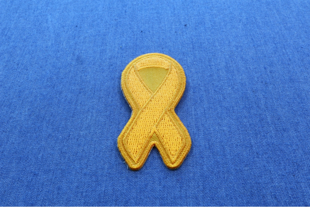 Orange Ribbon Embroidered Patch by Ivamis Patches