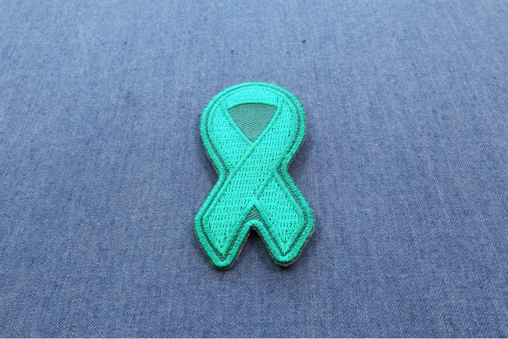 Teal Ribbon - Embroidered Patch by Ivamis Patches