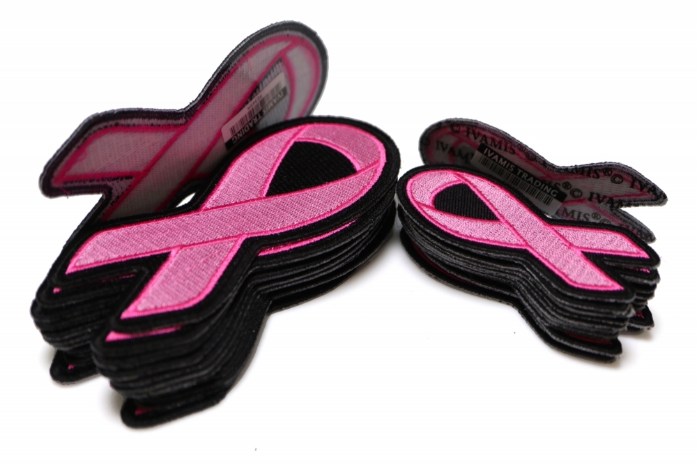 Two Dozen Pink Ribbon Patches in Bulk - 12 of each size by Ivamis Patches