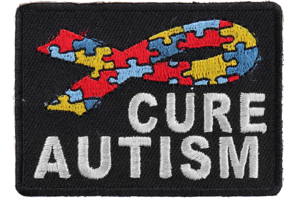 Cure Autism Puzzle Pieces Ribbon Patch | Embroidered Patches by Ivamis ...