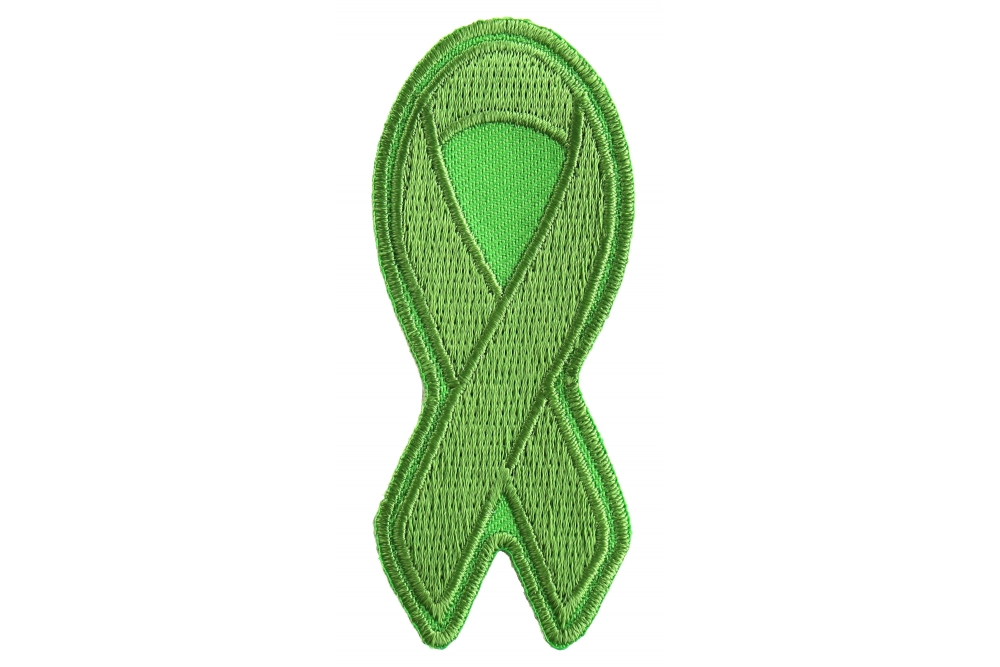 Green Ribbon Embroidered Patch by Ivamis Patches