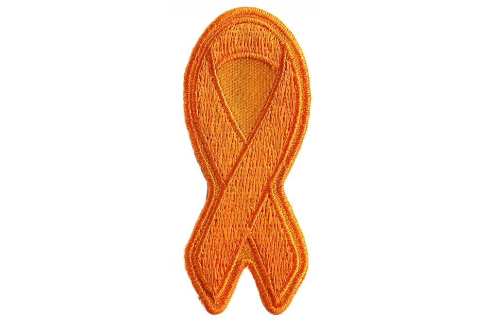 Orange Ribbon Embroidered Patch by Ivamis Patches