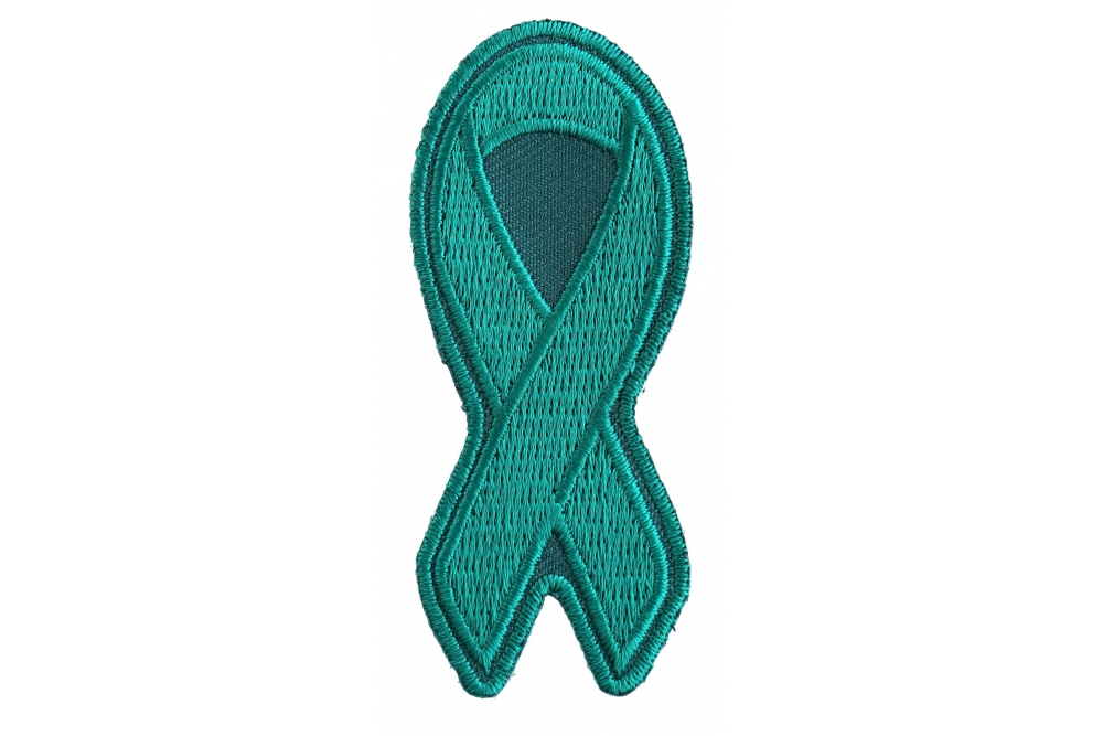 Teal Ribbon - Embroidered Patch by Ivamis Patches