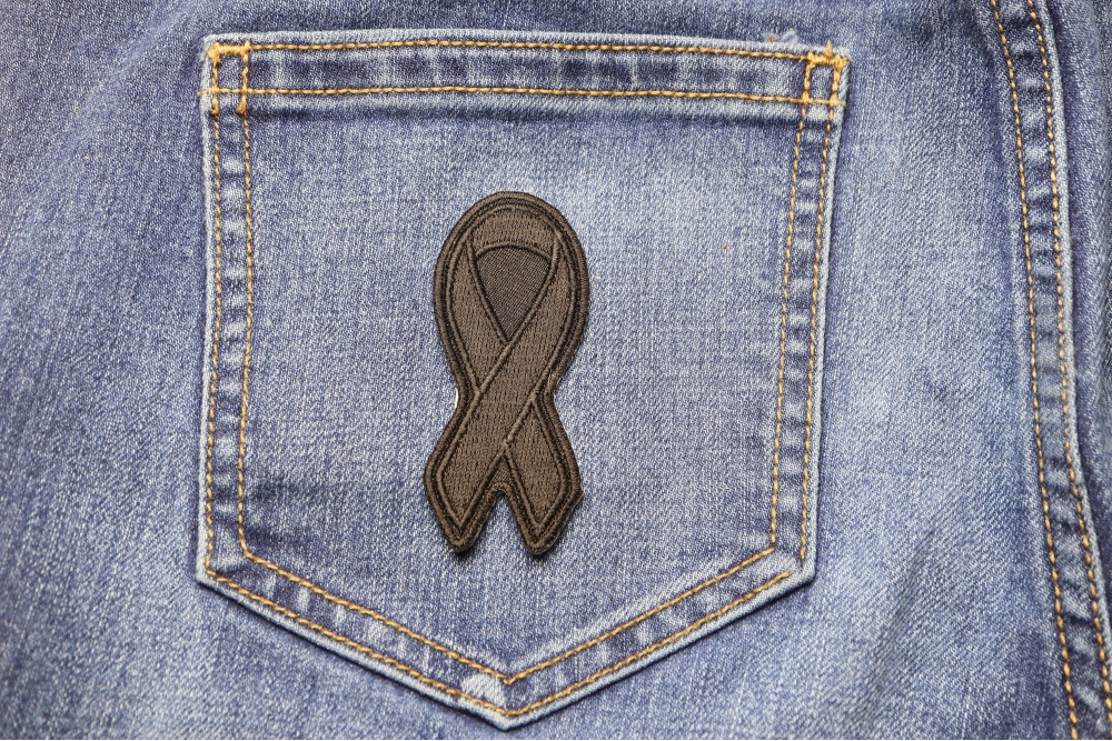 Black Ribbon Patch, Support Ribbon Patches by Ivamis Patches