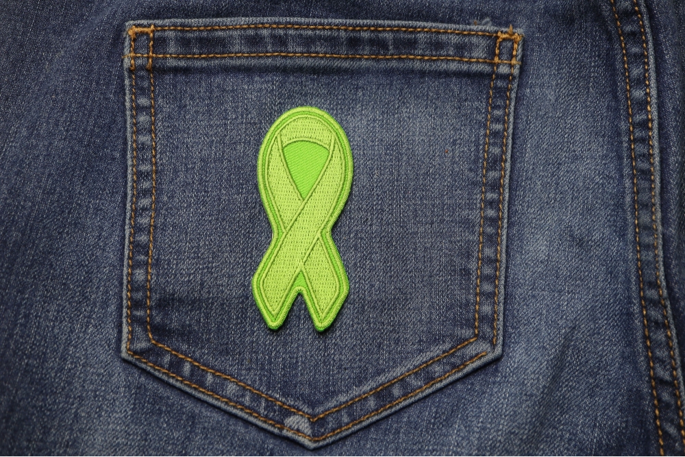 Green Ribbon Embroidered Patch by Ivamis Patches