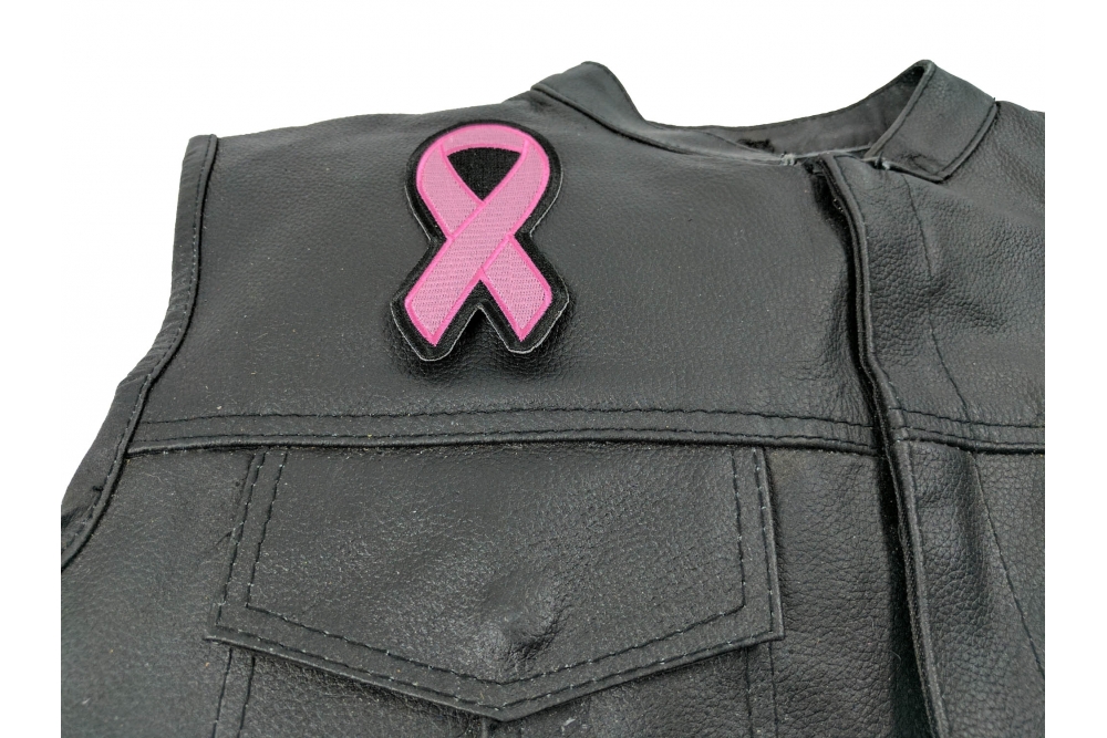 Medium Sized Pink Ribbon Embroidered Iron On Patch | Embroidered ...