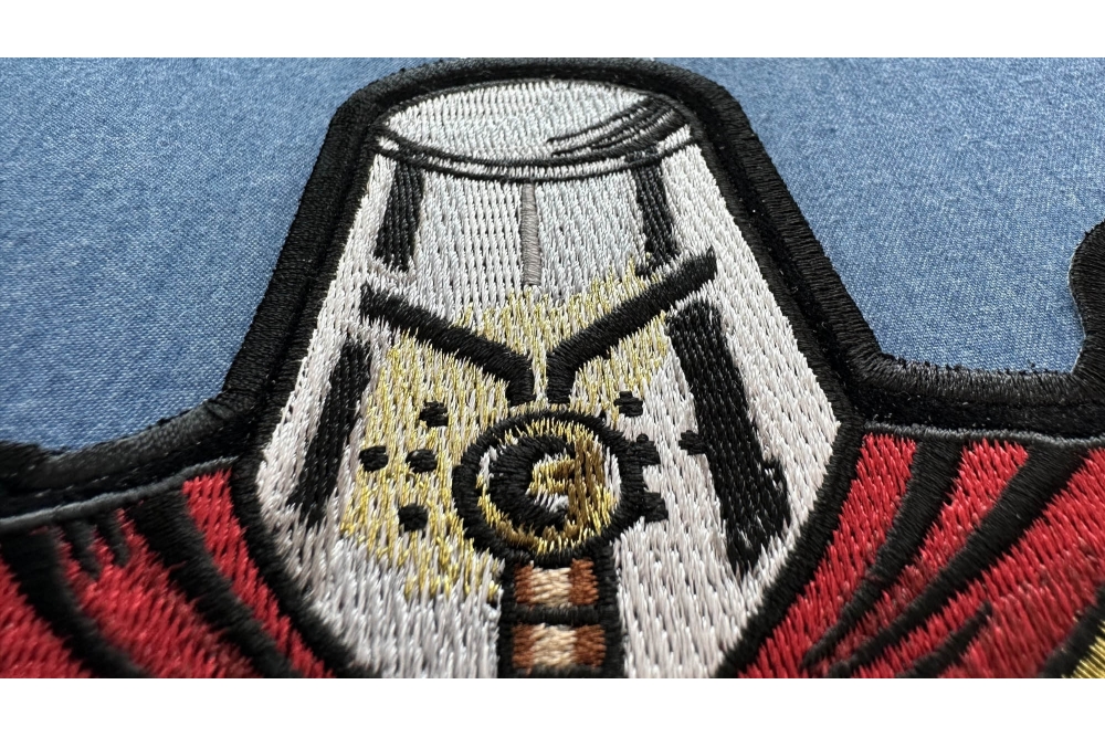 Red Kneeling Knight Patch, Large Christian Back Patches by Ivamis Patches