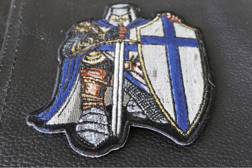 Blue Crusader Patch for Sewing on to Jackets by Ivamis Patches