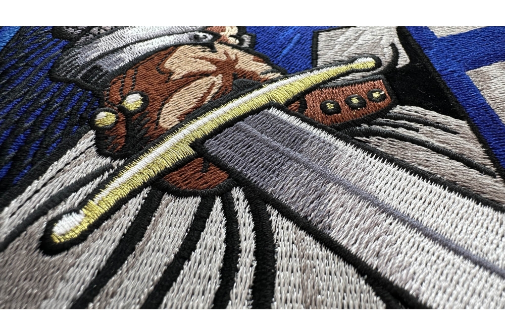 Blue Caped Knight with Sword Patch, Large Christian Back Patches by ...