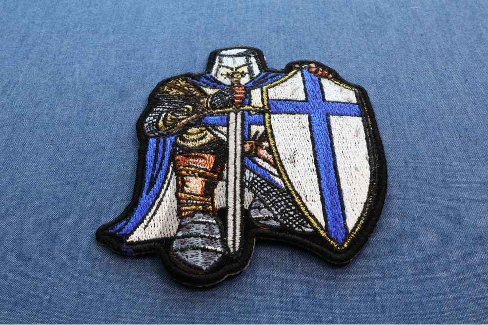 Blue Crusader Patch for Sewing on to Jackets by Ivamis Patches