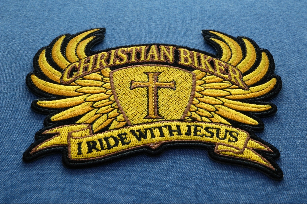 Christian Biker Patch for Sewing on to Jackets by Ivamis Patches