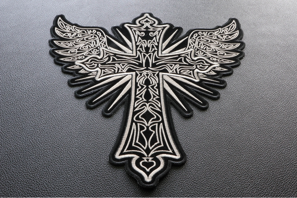 Large Cross Patch for Back of Leather Jackets by Ivamis Patches