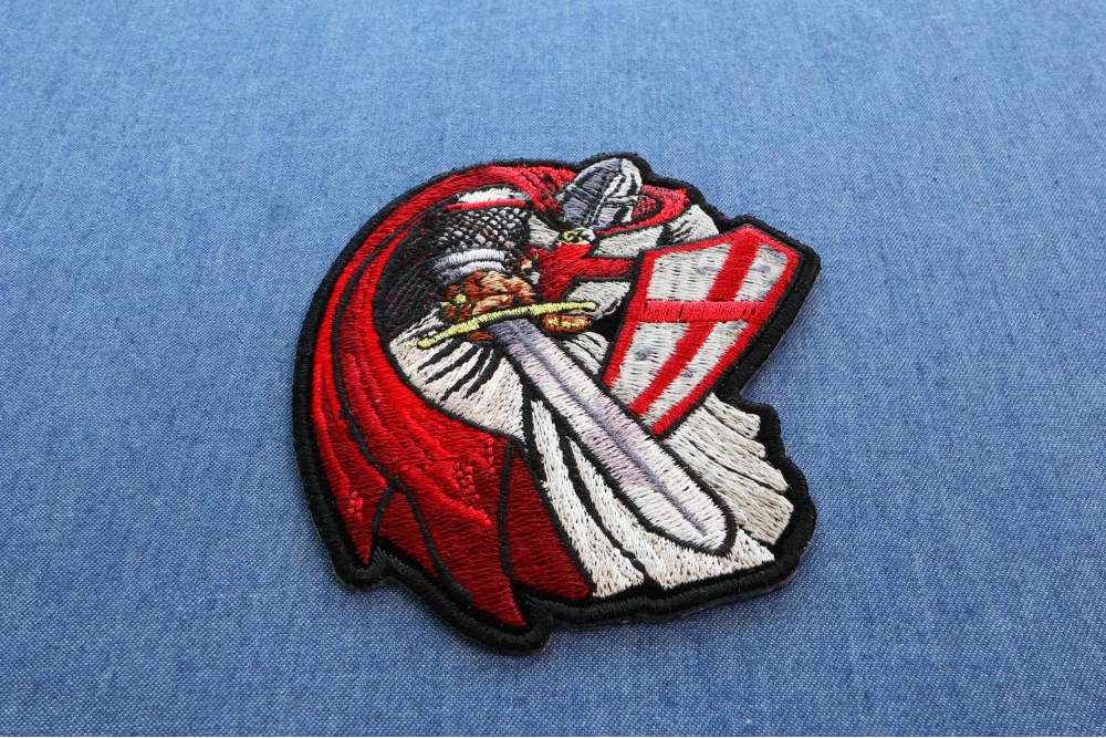 Red Knight Patch for Sewing or Ironing on to Jackets by Ivamis Patches