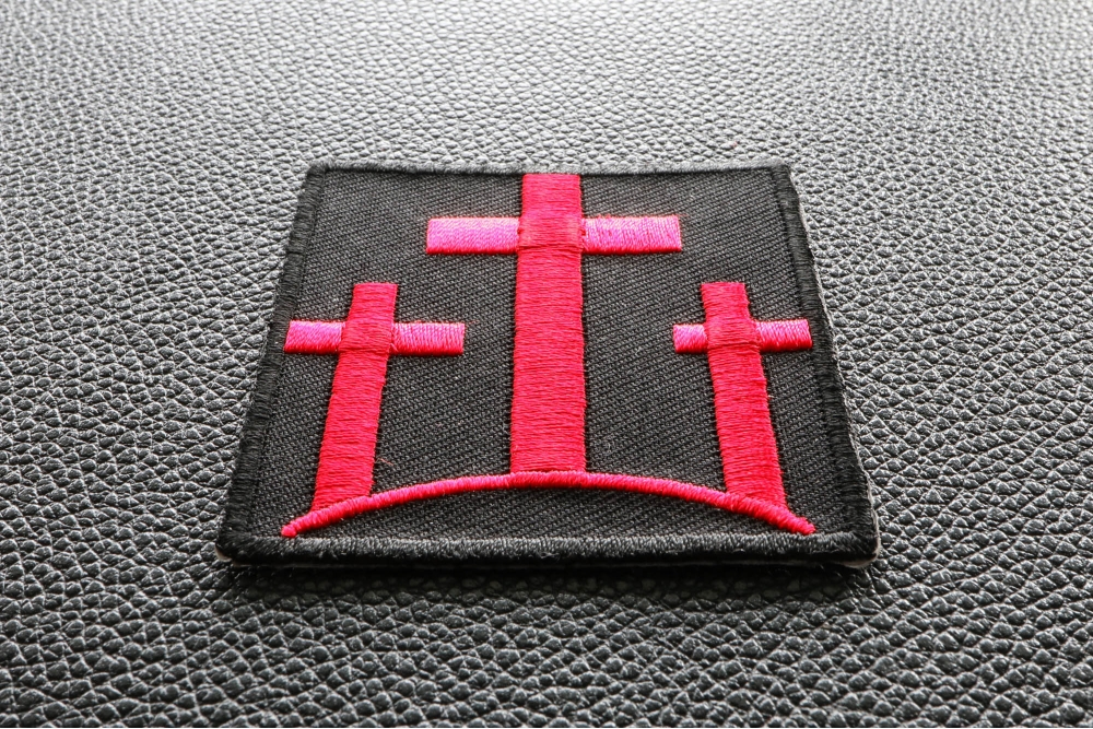 Three Crosses In Red Patch | Embroidered Patches by Ivamis Patches