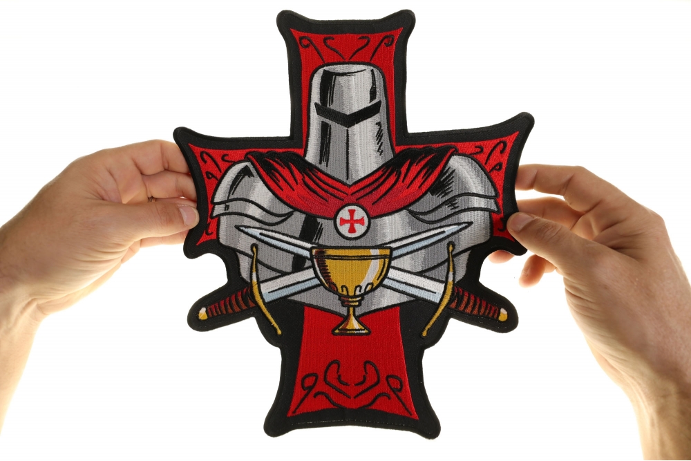 Knight Templar Holy Grail Patch, Large Christian Back Patches by Ivamis ...