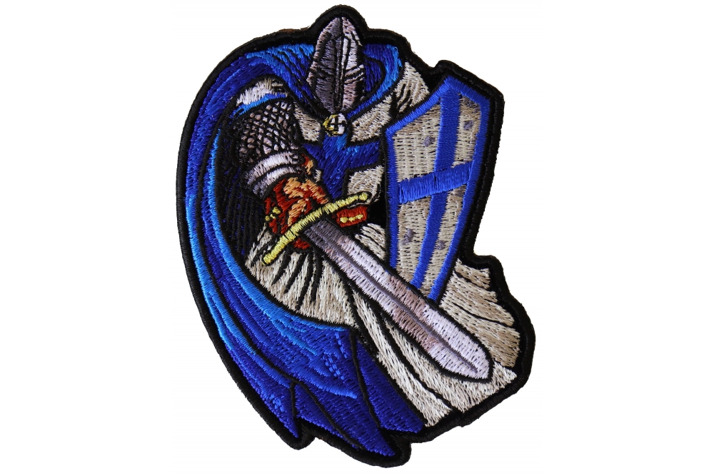 Blue Knight Patch for Sewing on to Jackets by Ivamis Patches