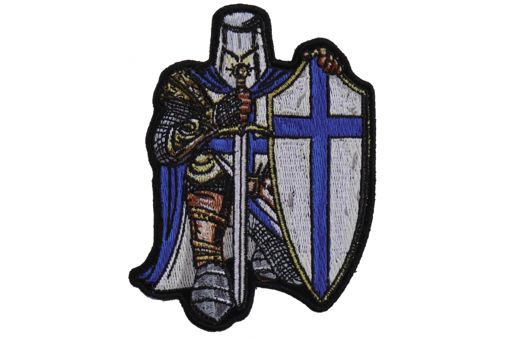 Blue Crusader Patch for Sewing on to Jackets by Ivamis Patches