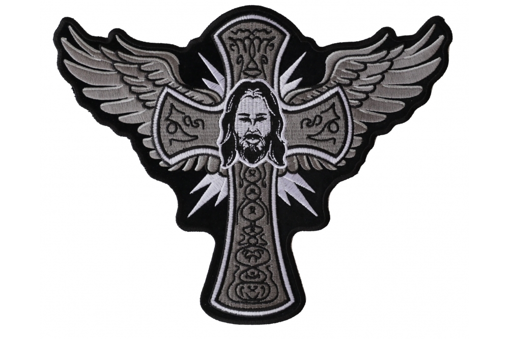 Christian Cross Jesus Patch, Large Christian Back Patches by Ivamis Patches