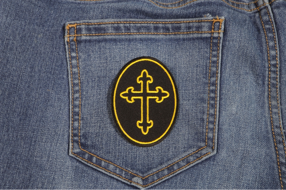 Small Christian Cross Patch | Embroidered Patches by Ivamis Patches