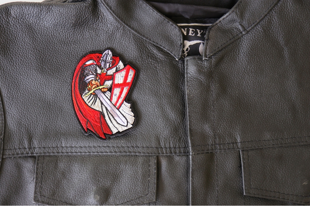 Red Knight Patch for Sewing or Ironing on to Jackets by Ivamis Patches