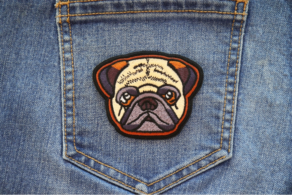 Cute Pug Dog Iron on Patch by Ivamis Patches