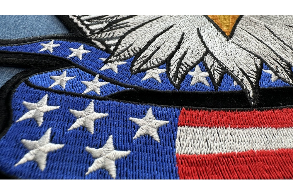 Biker Forever Eye Patch Eagle Patch, Large Biker Back Patches for Leather Vests by Ivamis Patches