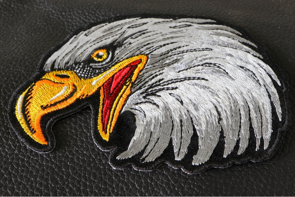 Eagle Head Facing Left Iron on Patch by Ivamis Patches