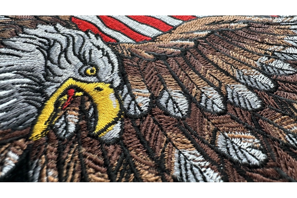 Large Eagle with American Flag Raised Wings Patch for Jackets by Ivamis ...