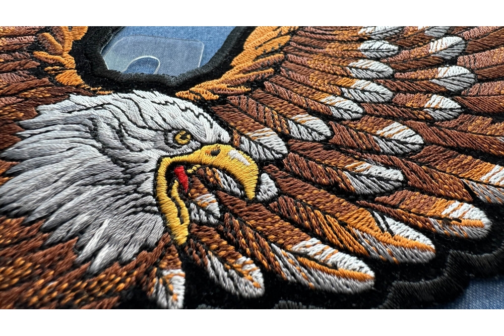 Large Eagle Back Patch for Jackets with Raised Wings and American Flag ...