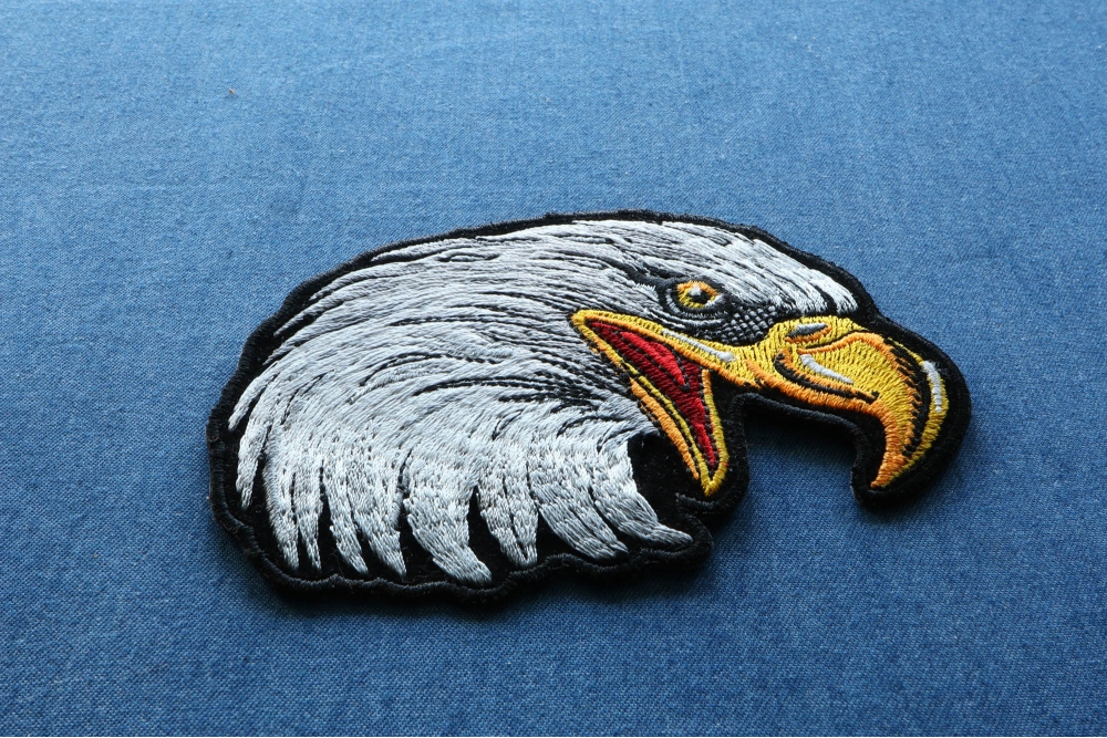 Eagle Head Facing Right Embroidered Patch by Ivamis Patches