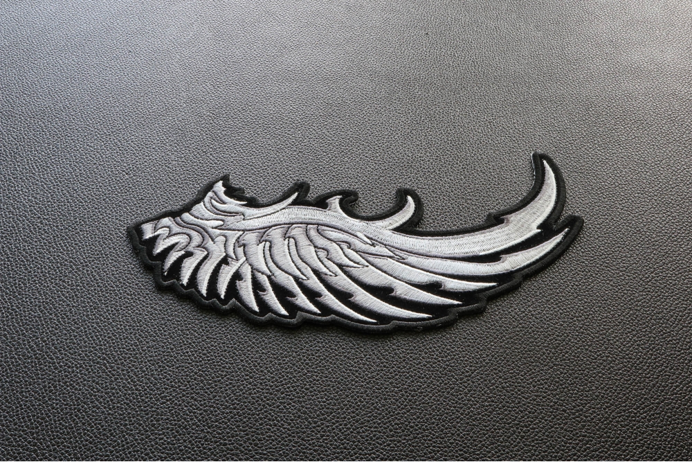 Right Silver Eagle Wing Patch, Large Eagle Back Patches by Ivamis Patches