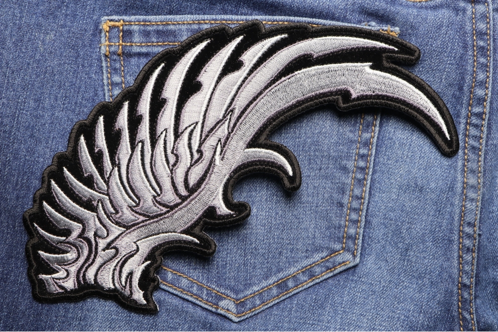 Left Silver Eagle Wing Patch, Large Eagle Back Patches by Ivamis Patches