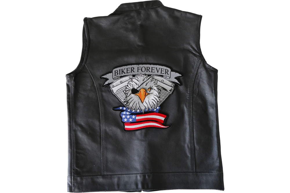 Biker Forever Eye Patch Eagle Patch, Large Biker Back Patches for ...