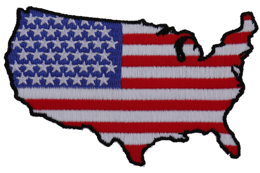 Unites States Map With US Flag Patch | Embroidered Patches by Ivamis ...