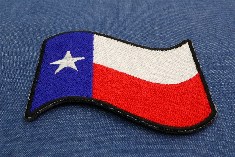 Iron On Waving Texas Flag Patch | Embroidered Patches by Ivamis Patches