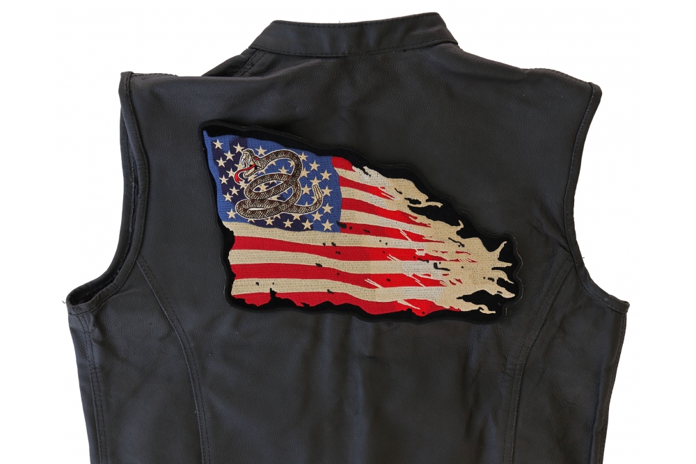 Large American Flag Patch for Back of Leather Jackets by Ivamis Patches