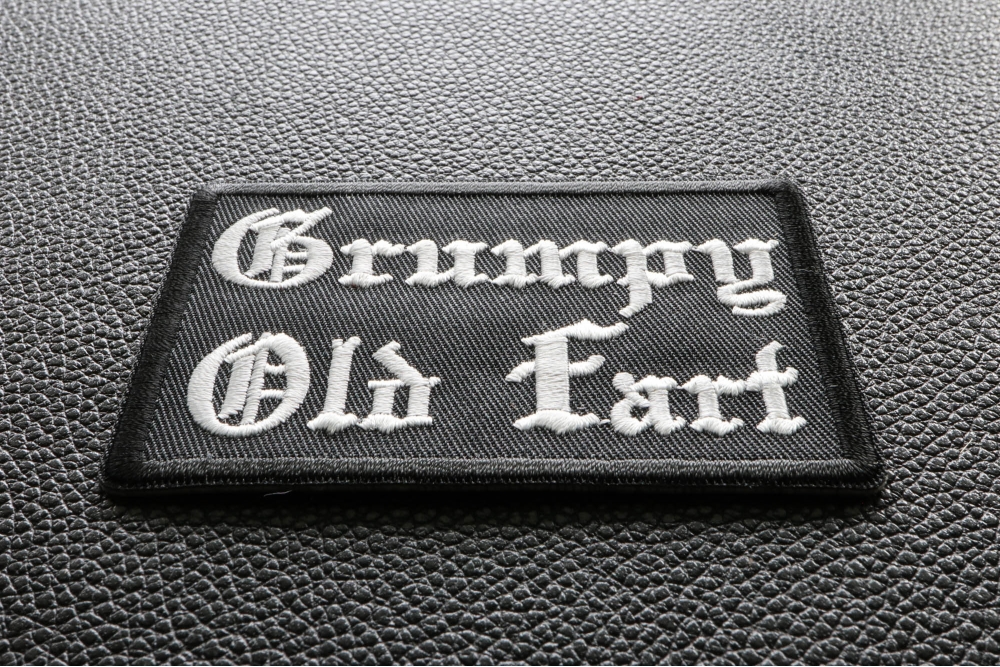 Grumpy Old Fart Funny Iron on Patch In Old English - Iron on Funny ...