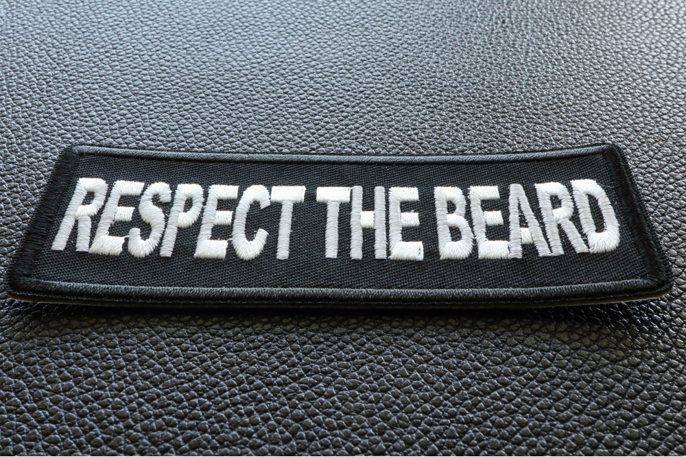 Respect The Beard Patch, Biker Sayings by Ivamis Patches